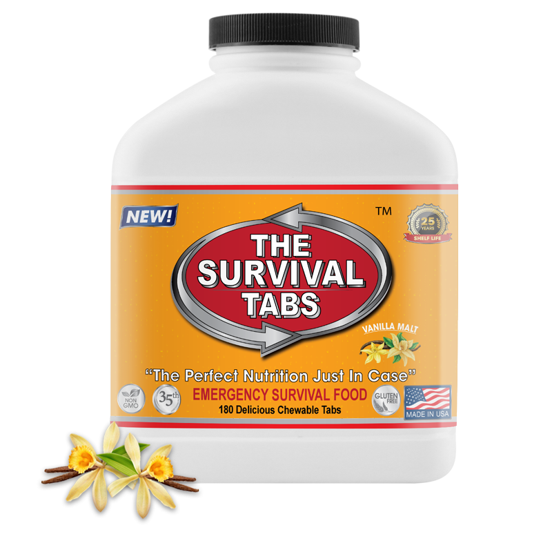 Survival Tabs - 15-Day Food Supply - Vanilla Malt - Gluten Free and No ...